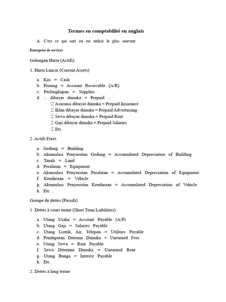 Terms in Accounting in English | PDF | Financial Services | Corporations