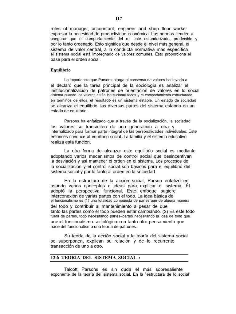 Teoría Del Sistema Social de Parson | PDF | Institución | Sociedad