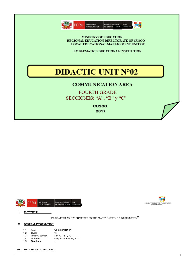 Secondary Education Learning Unit Communication 2017 | PDF | Reading ...