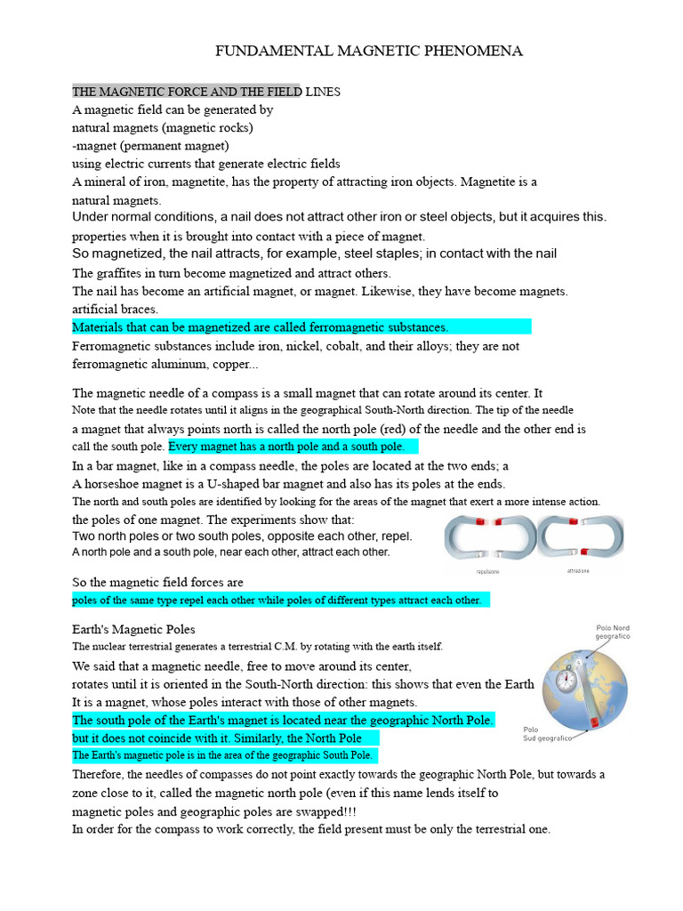 Fundamental Magnetic Phenomena | PDF | Magnetic Field | Magnetism