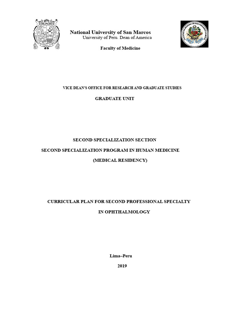 Ophthalmology Residency Curriculum Plan | PDF | Residency (Medicine ...