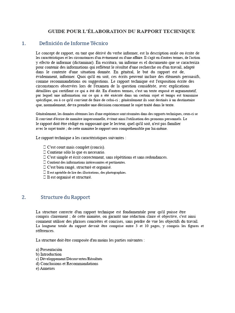Guide de Rédaction de Rapport Technique | PDF
