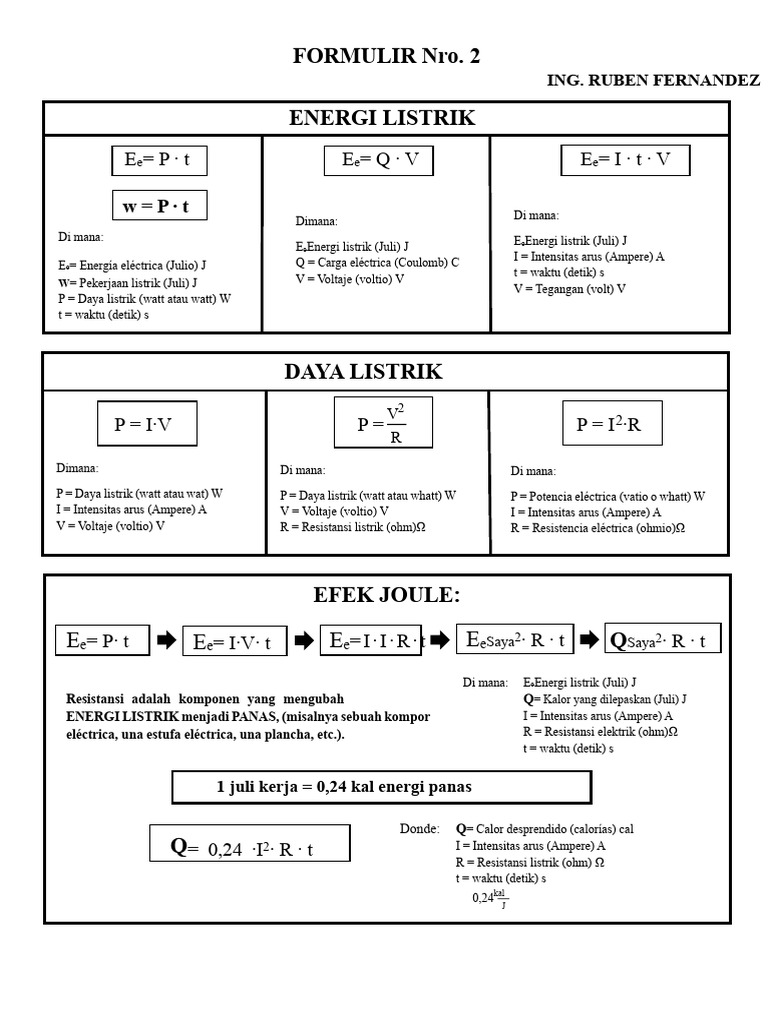 Rumus Energi dan Daya Listrik | PDF