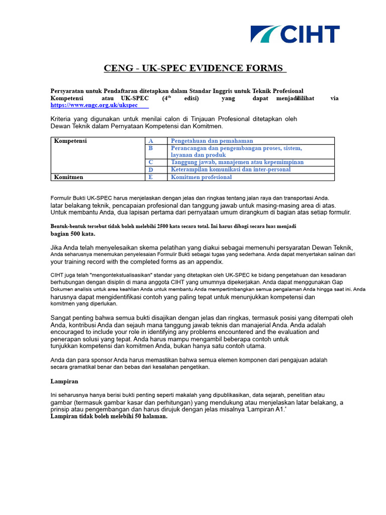 Formulir Bukti Ceng Uk Spec | PDF