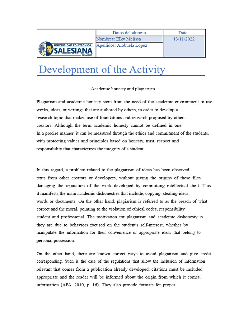 Academic Honesty and Plagiarism | PDF | Plagiarism | Academic Dishonesty