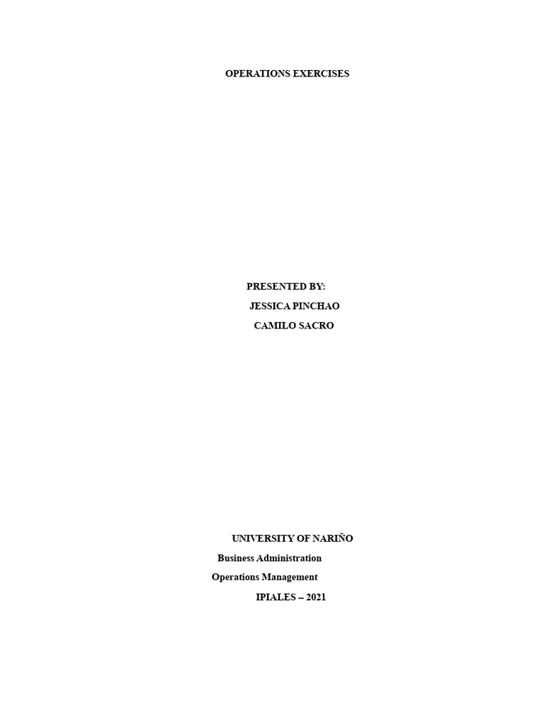 Exercises On Operations Page 126 | PDF | Waiting Staff | Business