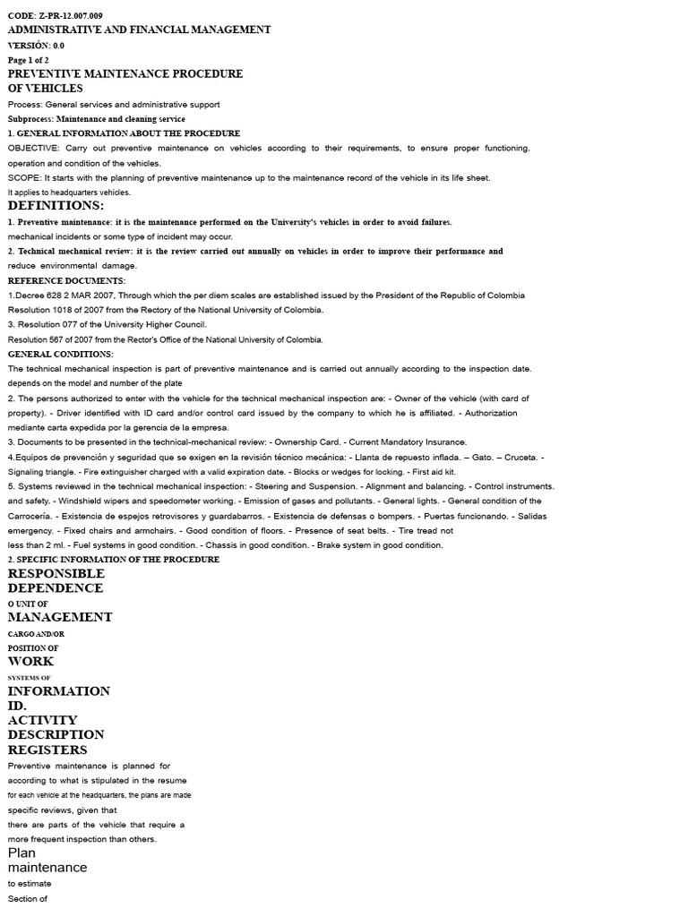 Preventive Maintenance of Vehicles | PDF | Vehicles | Transport