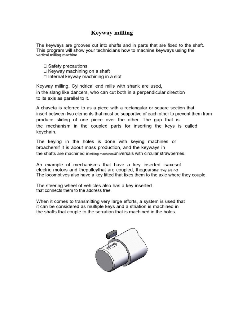 Keyway Milling (Summary 20-05-11) | PDF