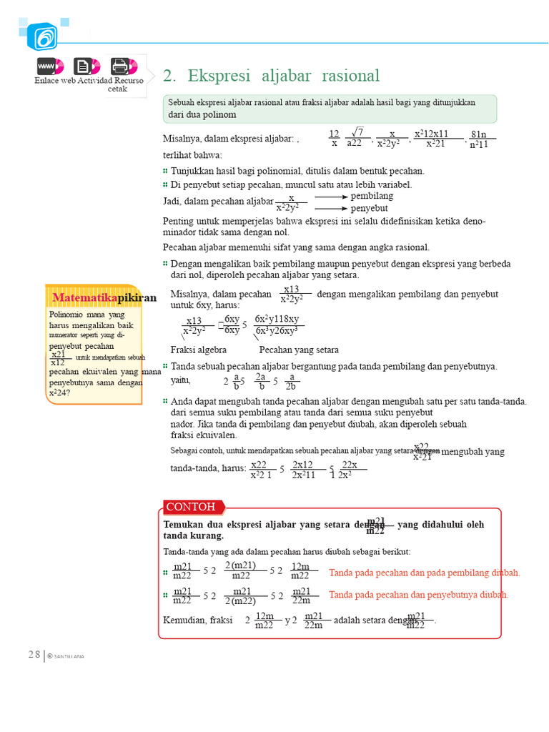 02-Simplifikasi Pecahan Aljabar | PDF