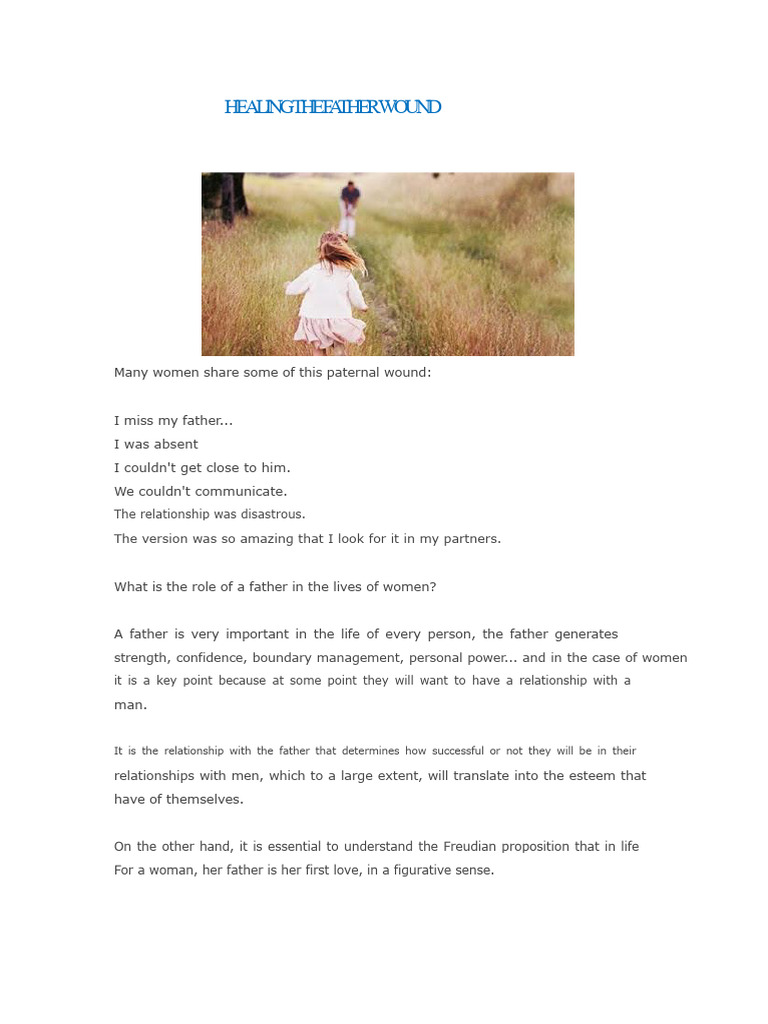 Healing The Father Wound II | PDF | Self Esteem | Feeling