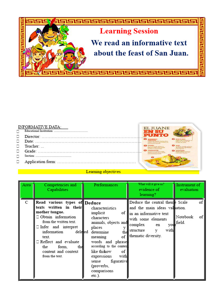 4th SESSION DAY 5 WITH WE READ AN INFORMATIONAL TEXT ABOUT THE SAN JUAN ...