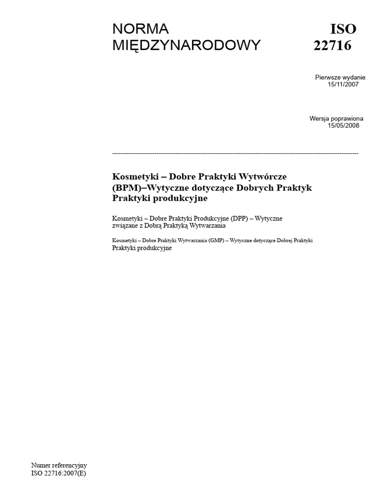 ISO 22716 Hiszpański | PDF