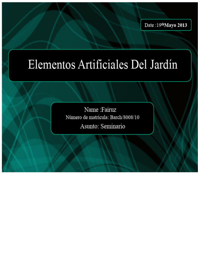 Elementos Artificiales Del Jardín | PDF | Jardines | Mueble
