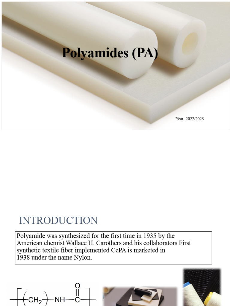 Presentation of Polyamides | PDF | Nylon | Polymers