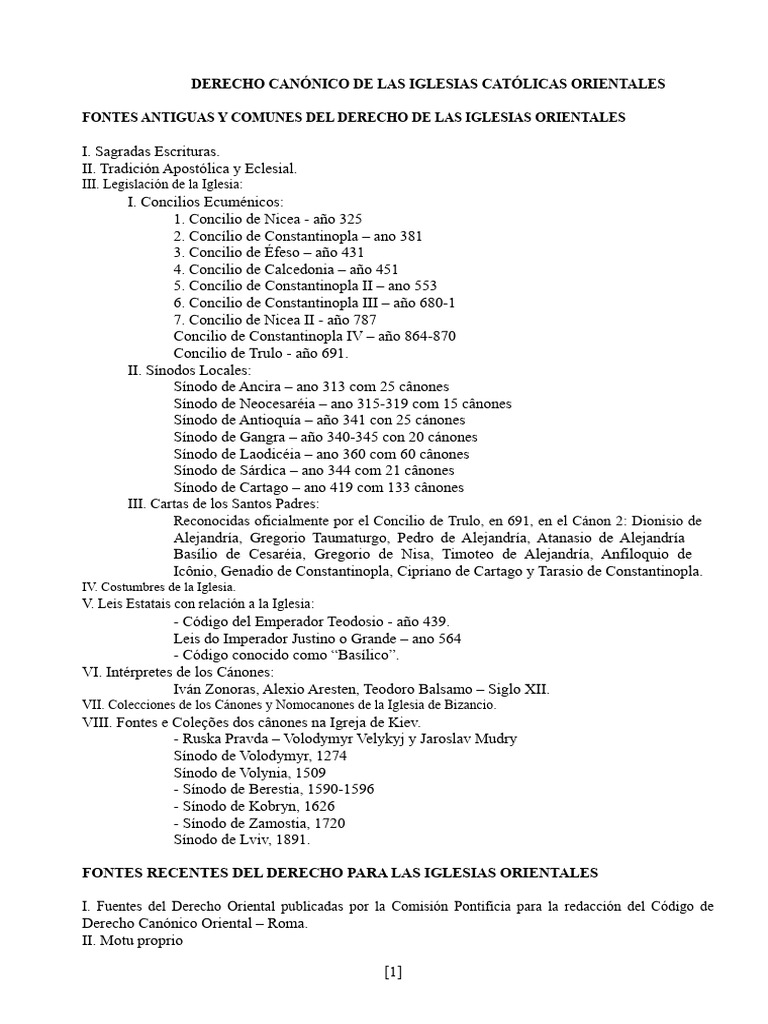 Derecho Canónico de Las Iglesias Católicas Orientales | PDF | Iglesia ...
