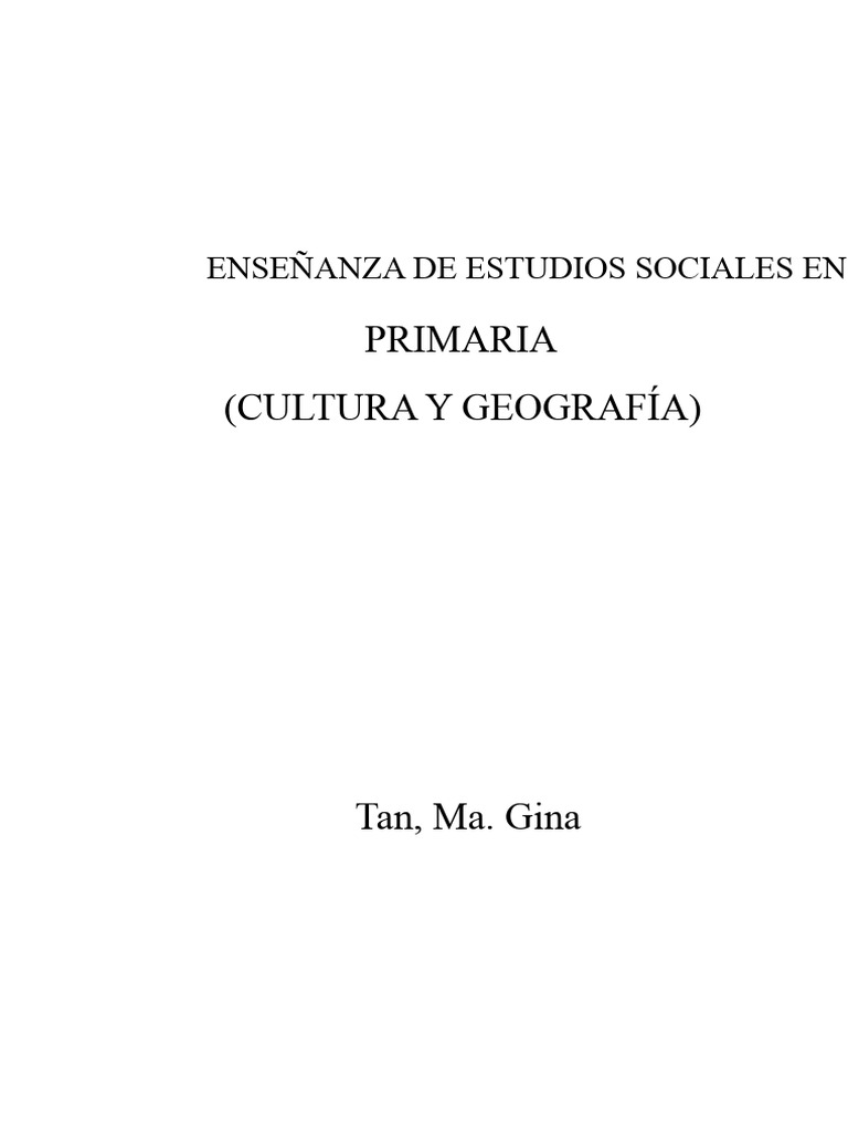 Módulo en La Enseñanza de Estudios Sociales (Cultura y Geografía) | PDF ...