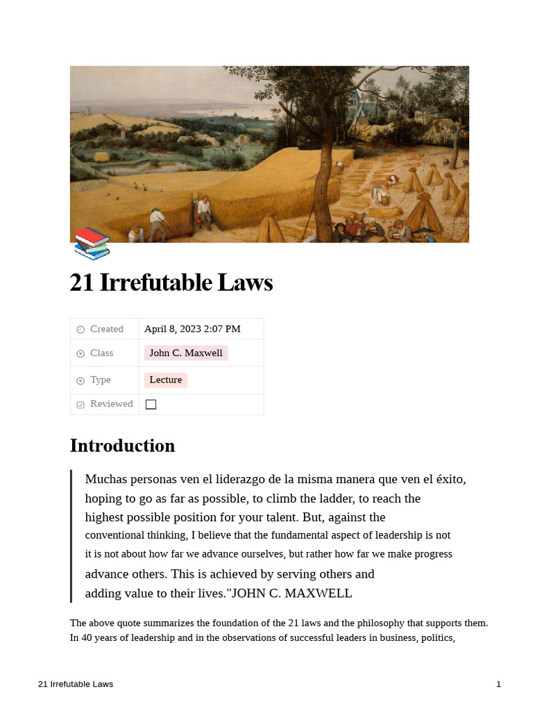 21 Irrefutable Laws of Leadership | PDF | Leadership | Mentorship