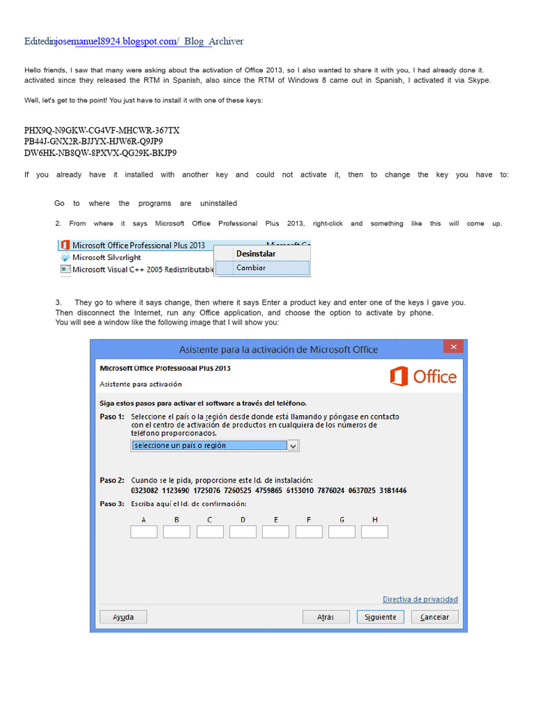 Activate Office 2013 | PDF