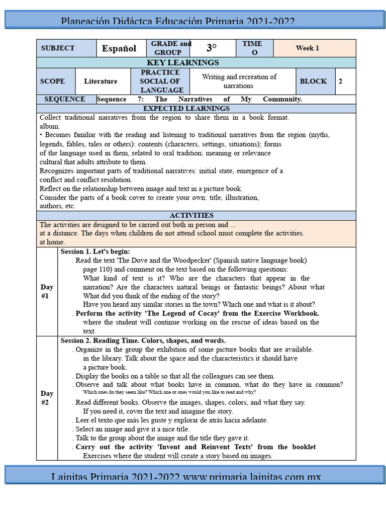 February - 3rd Grade Spanish (2021-2022) | PDF | Narrative | Books