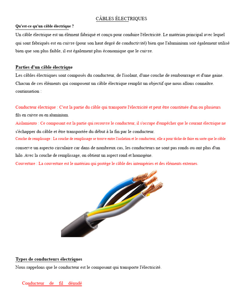 Guide complet sur les câbles électriques | PDF | Câble coaxial | Cuivre