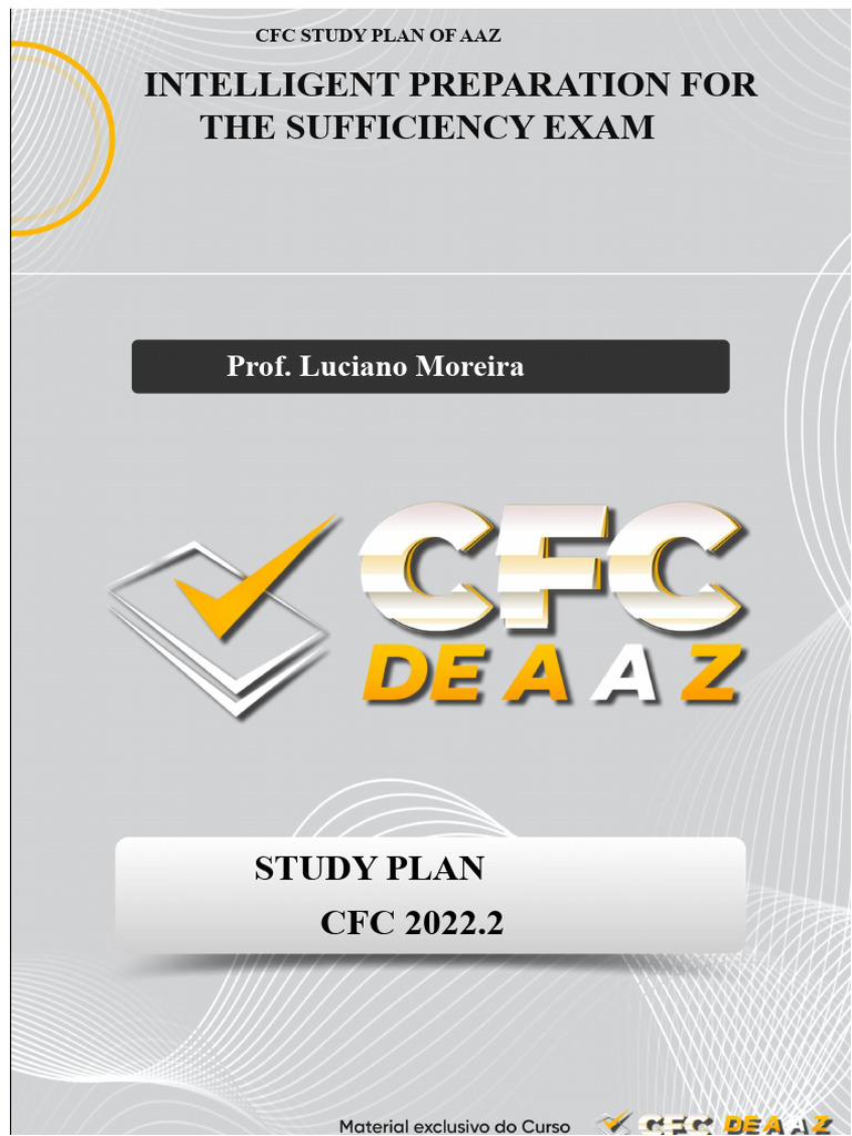 CFC 2022.2 Sufficiency Exam Study Plan | PDF | Goodwill (Accounting ...