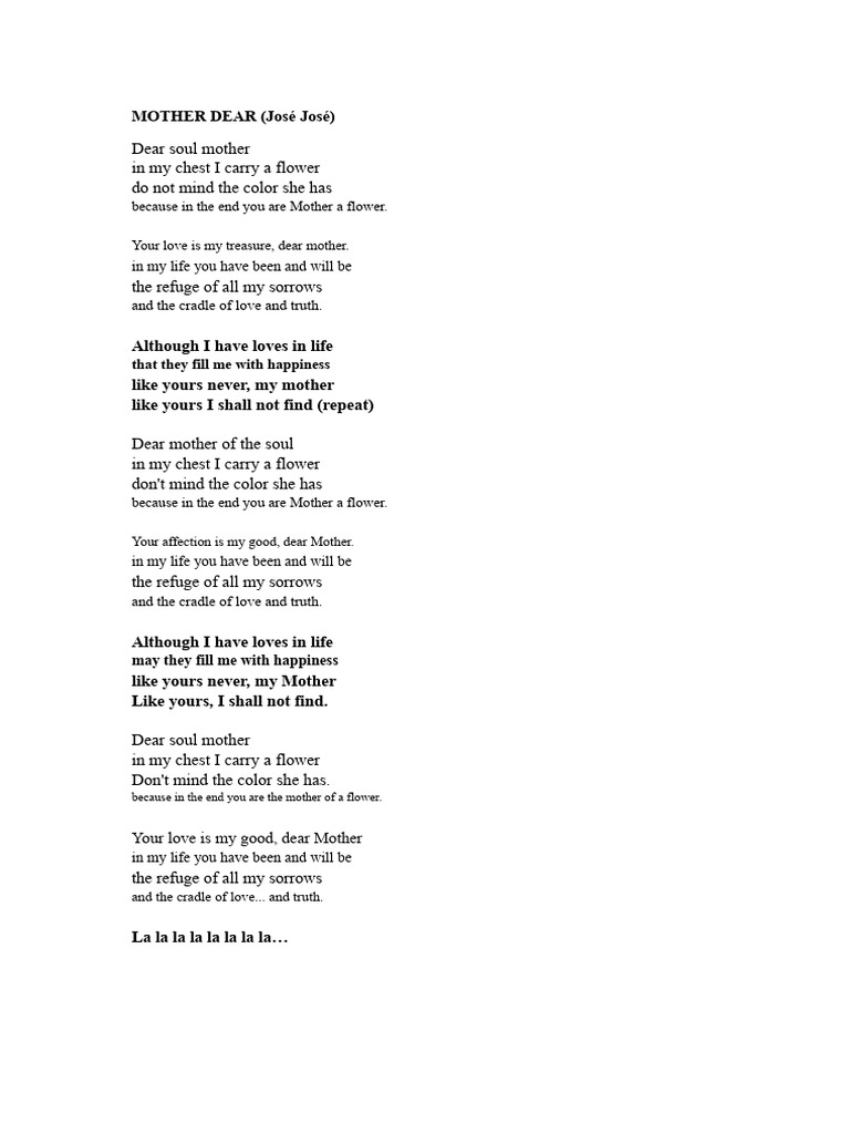 Ode to a Mother's Love | PDF
