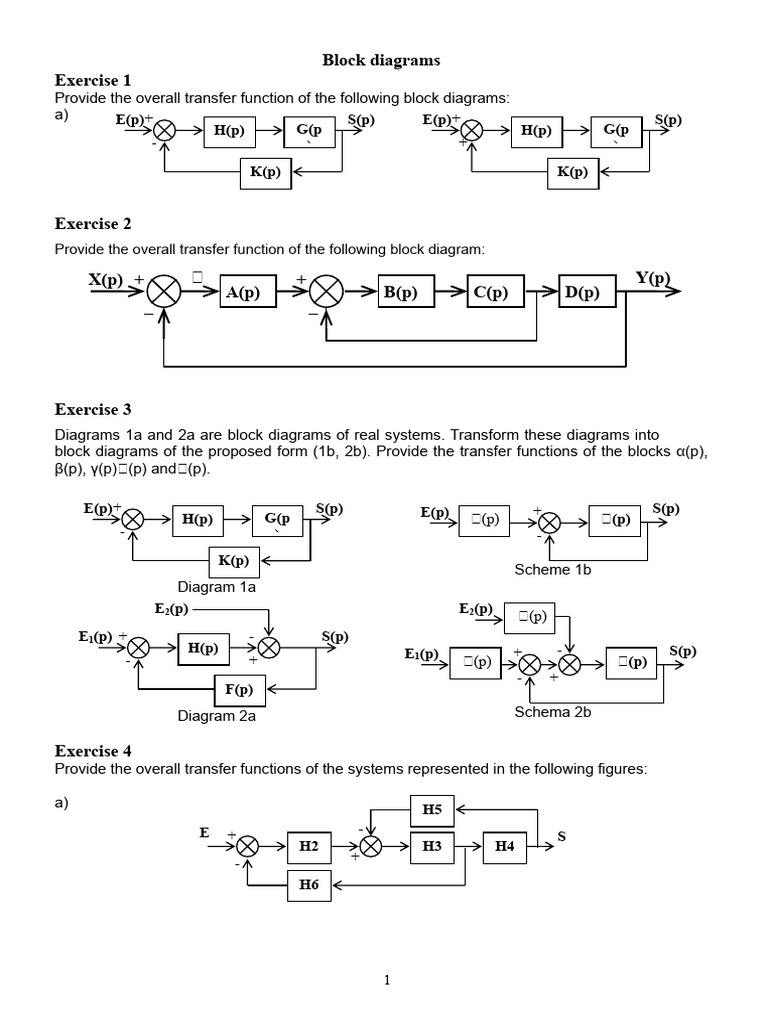 Block Diagram Transfer Function Exercises | PDF | Heat | Thermal Conduction
