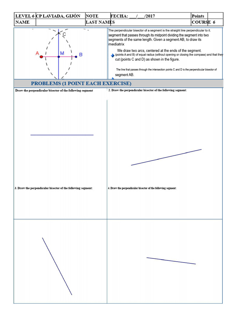 Sheet Tracing of Medians Bisectors Segments and Scale | PDF ...