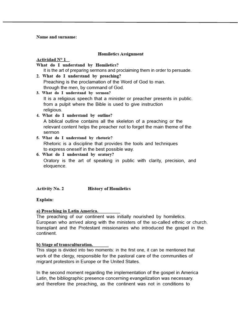 Practical Task of Homiletics | PDF | Sermon | Homiletics