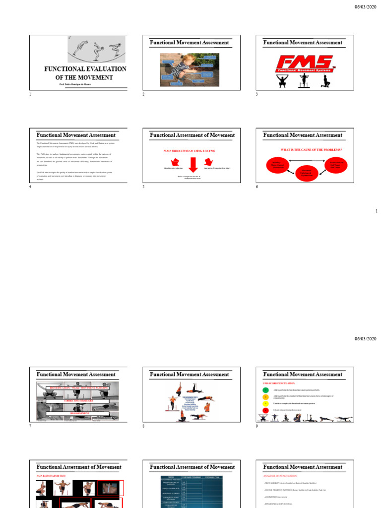 FMS - Functional Movement Assessment | PDF | Motor Control | Medical ...