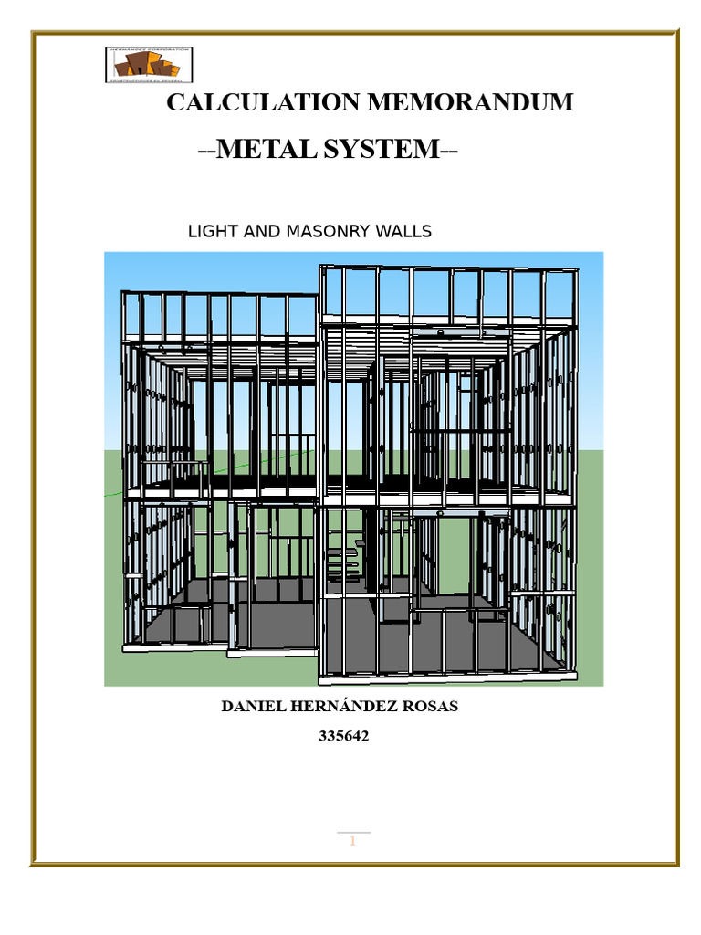 Metal System Calculation for Walls | PDF | Beam (Structure) | Drywall