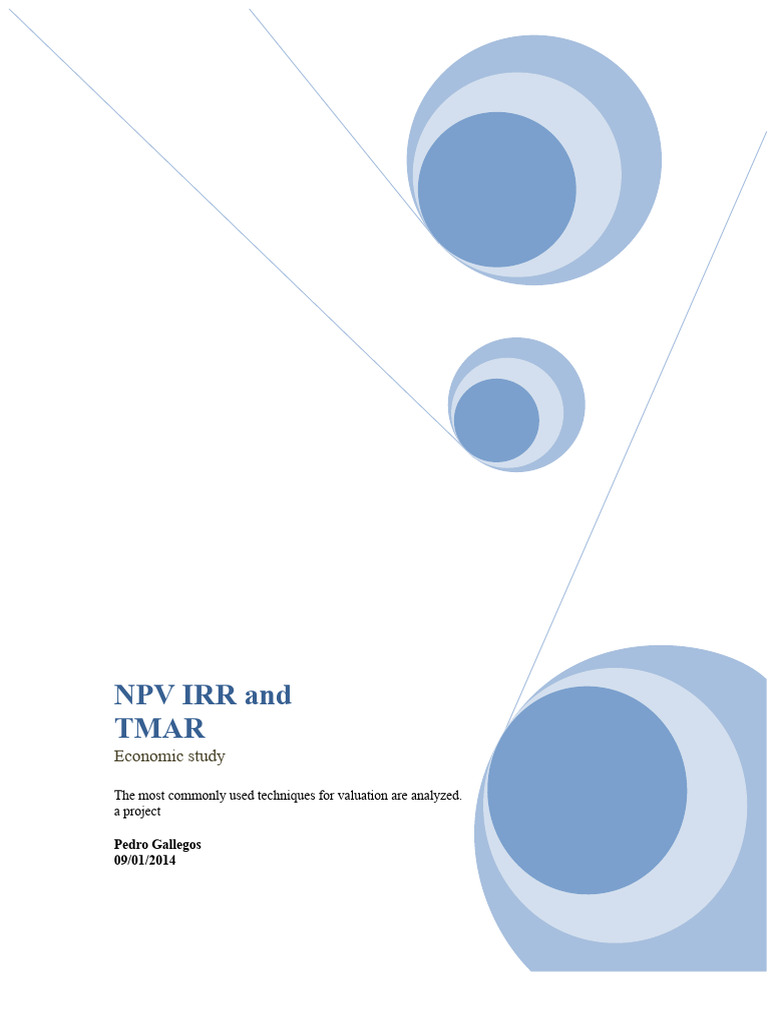 NPV, IRR, and TMAR: Project Valuation Explained | PDF | Net Present ...