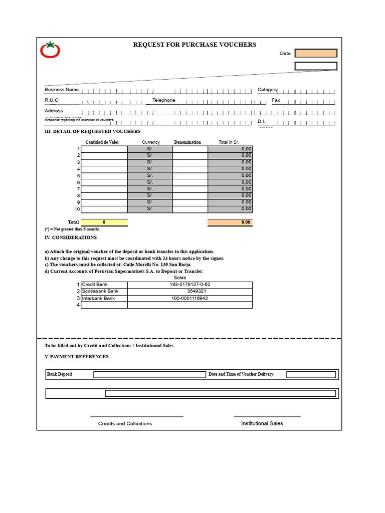 Consumption Vouchers Request Form | PDF | Financial Services | Economies