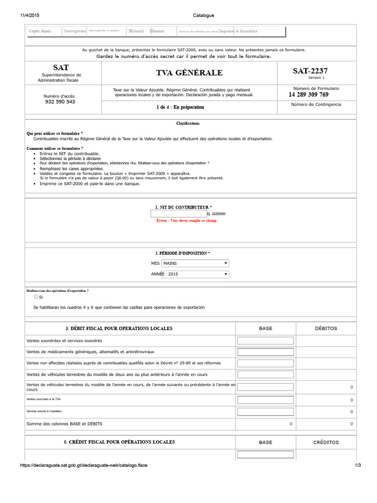 Exemple de Formulaire TVA Guate | PDF | Impôts | Taxe sur la valeur ajoutée