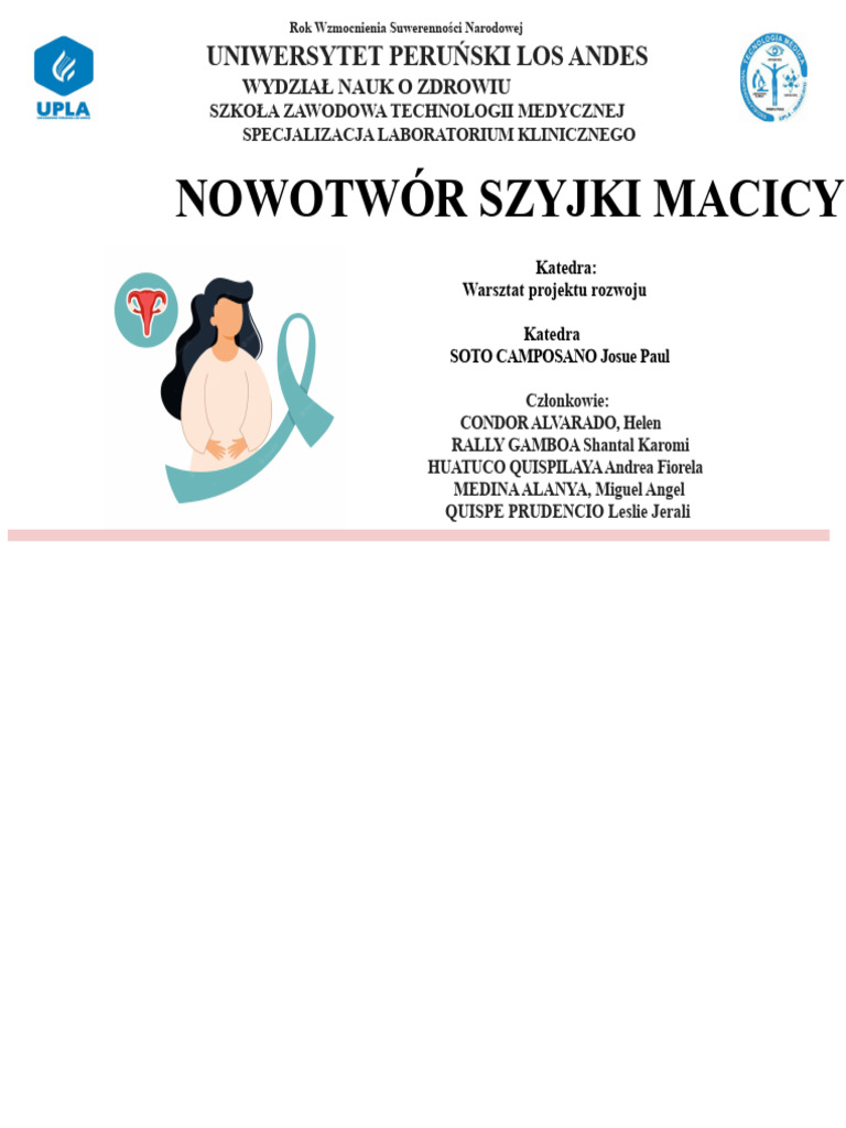 Projekt Końcowy - Rak Szyjki Macicy | PDF