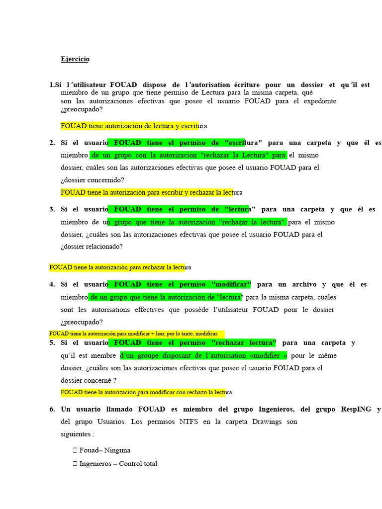 Autorizaciones efectivas de FOUAD en NTFS | PDF | Datos de computadora ...
