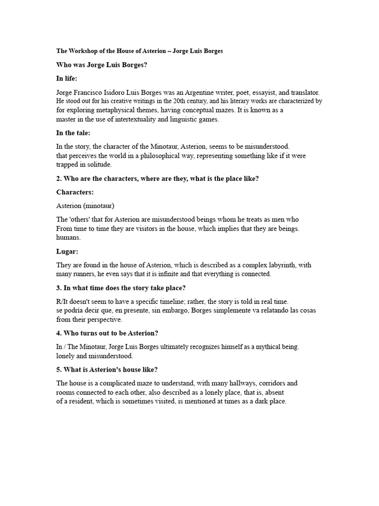 Workshop of The House of Asterion | PDF | Minotaur