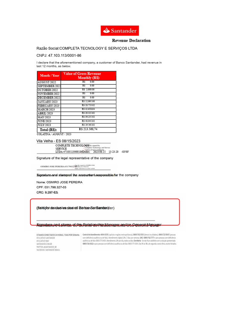 Microsoft Word - Santander Billing Template | PDF