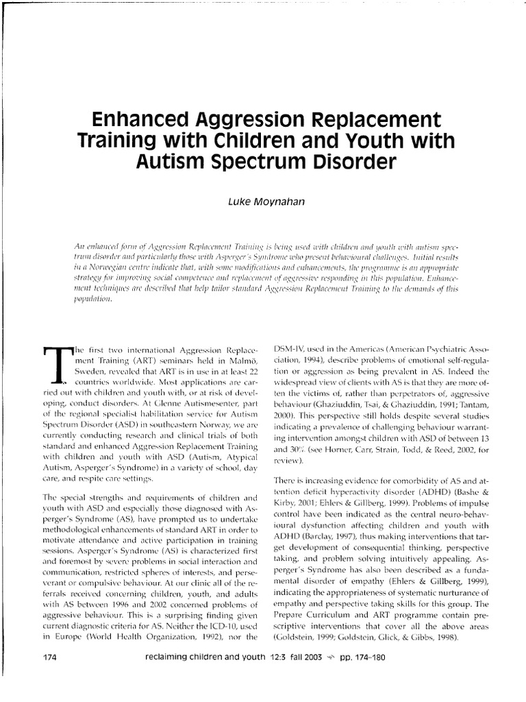 Enhances Aggression Replacement Training | PDF