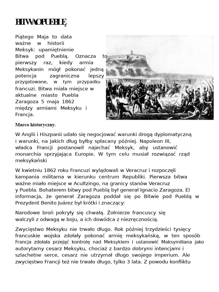 Bitwa pod Pueblą (Historia) | PDF