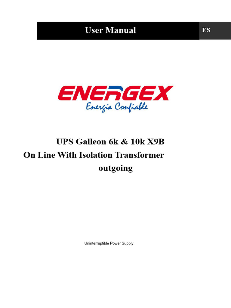 UPS Galleon Energex Manual | PDF | Battery Charger | Electrical Wiring