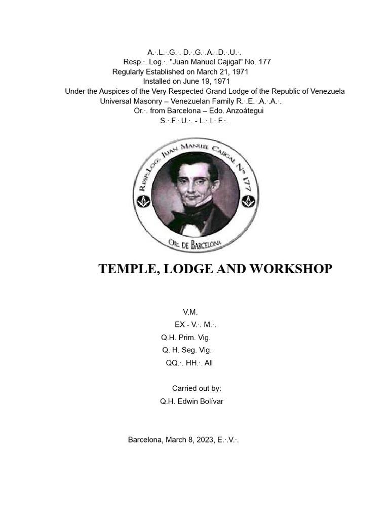 Temple, Lodge and Workshop | PDF | Freemasonry | Masonic Lodge
