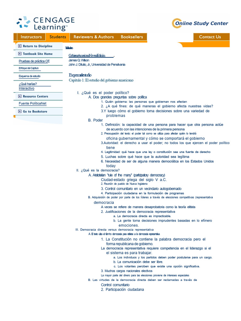 Capítulo 1 de AP Gobierno - Esquema de Estudio | PDF | Democracia | Ideologías políticas