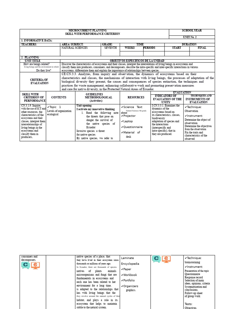 7th Grade Unit 2 Natural Sciences | PDF | Ecosystem | Food Web