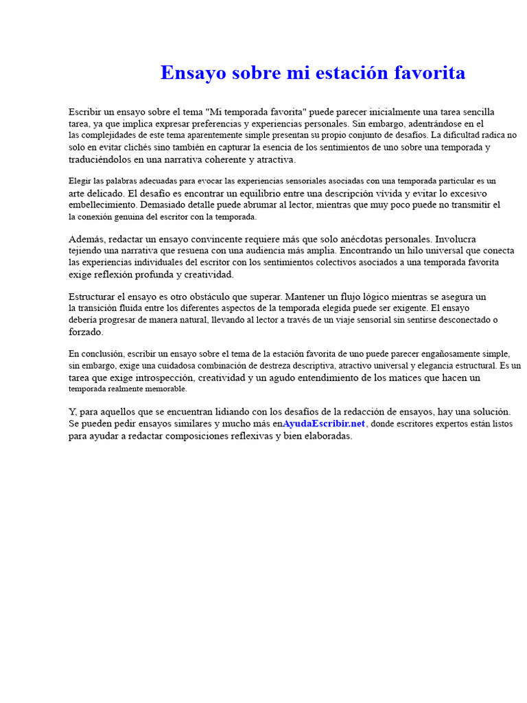 Ensayo Sobre Mi Estación Favorita | PDF | Constantino el grande ...