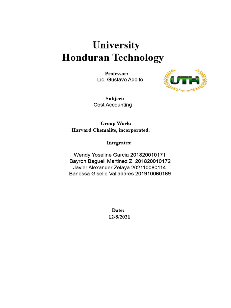 Harvard Chemalite Case Group Work | PDF | Expense | Balance Sheet