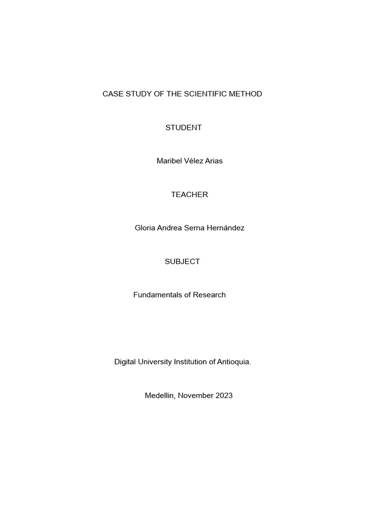 Case Study Scientific Method | PDF | Drinking Water | Sanitation