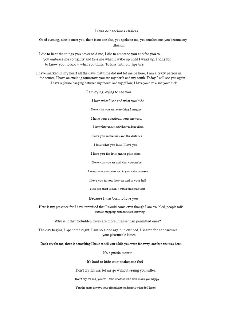 Classic Song Lyrics Analysis | PDF