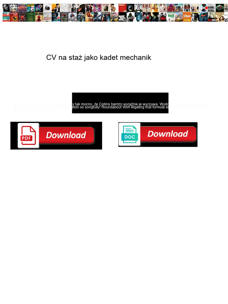 CV Na Staż Jako Kadet Inżynieryjny | PDF