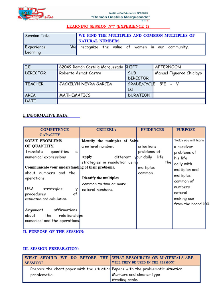 Session 7 Mathematics - Multiples and Common Multiples.docx | PDF ...